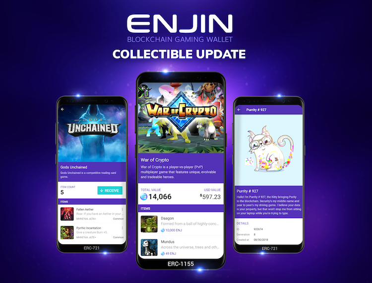 Enjin's wallet now supports ERC1155 and 721 digital tokens ...
